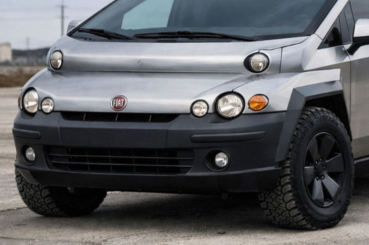 Tesla Cybertruck con il frontale della Fiat Multipla: nasce così la ...